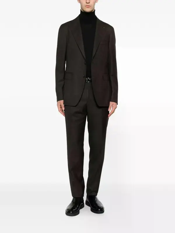 Tagliatore Notched-lapel Single-breasted Suit - Brown
