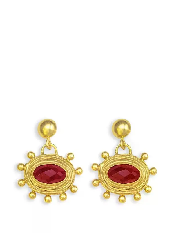OTTOMAN HANDS Ruby Zand Drop Earrings - Gold