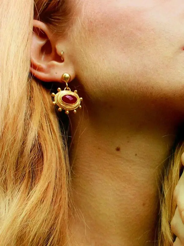 OTTOMAN HANDS Ruby Zand Drop Earrings