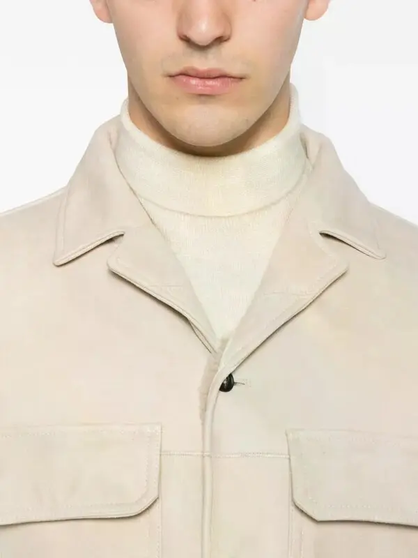 Tagliatore Cream Chest-pocket Jacket