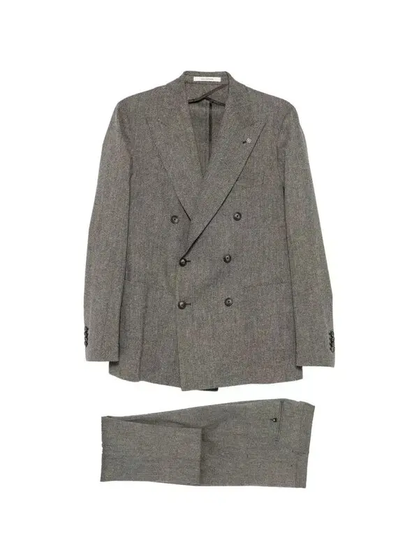 Tagliatore Double-breasted Peaked-lapel Suit - Grey