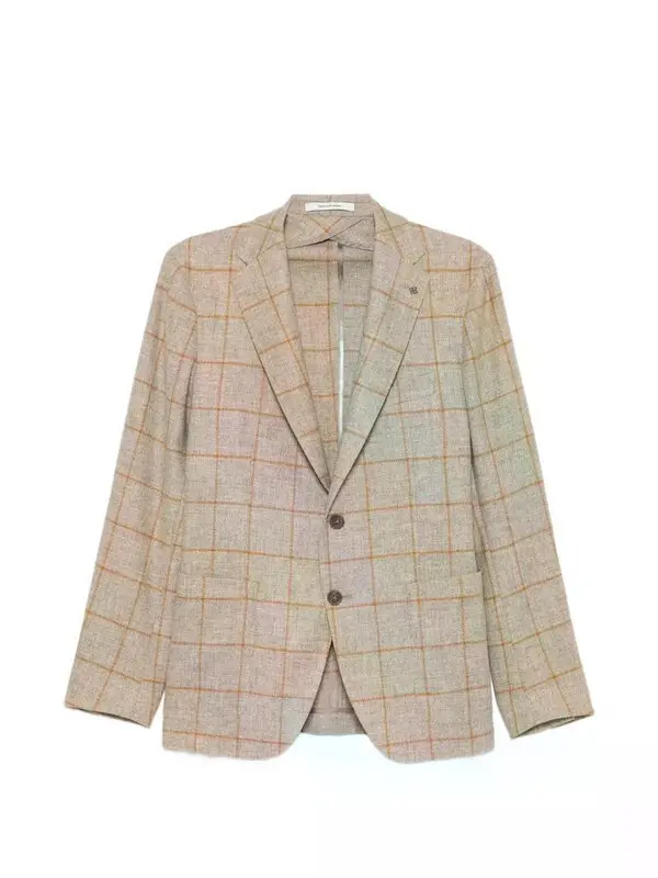 Tagliatore Check-pattern Notched-lapel Jacket - Neutrals