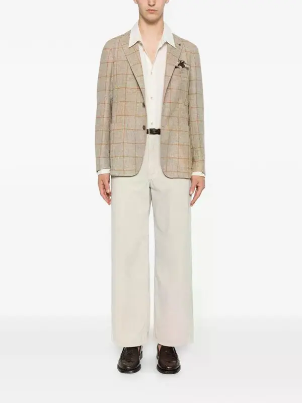 Tagliatore Check-pattern Notched-lapel Jacket - Neutrals