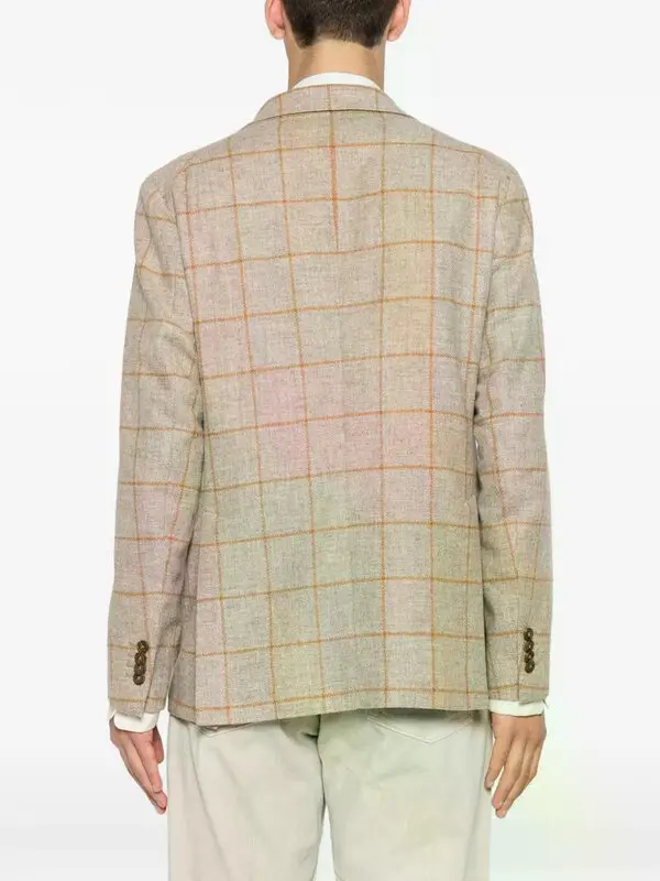 Tagliatore Check-pattern Notched-lapel Jacket - Neutrals