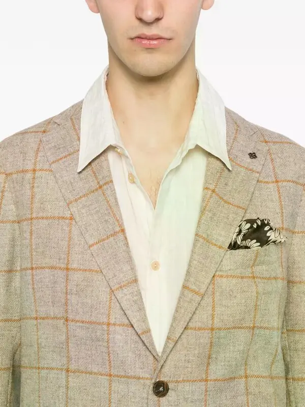 Tagliatore Check-pattern Notched-lapel Jacket - Neutrals