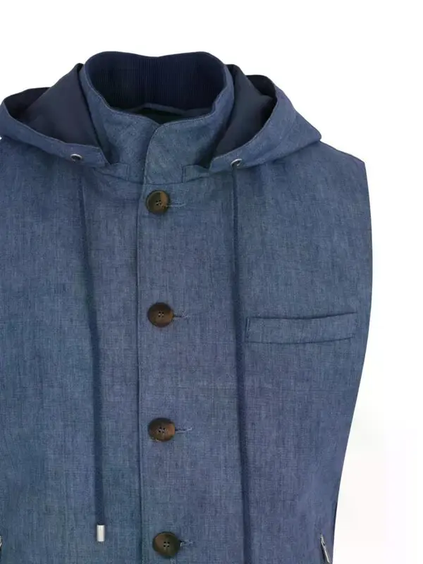 GRAN SASSO Hooded Button-up Jacket