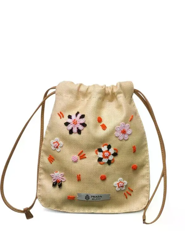 Prada Embroidered Canvas Smartphone Case - Neutrals