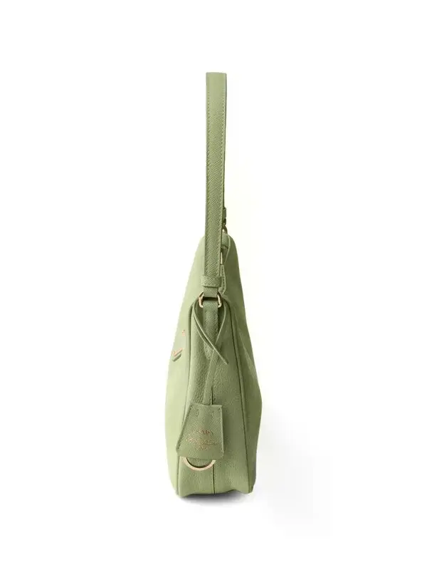 Prada Re-edition 2005 Nubuck And Saffiano-leather Mini Bag - Green