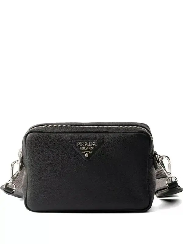 Prada Small Leather Shoulder Bag - Black