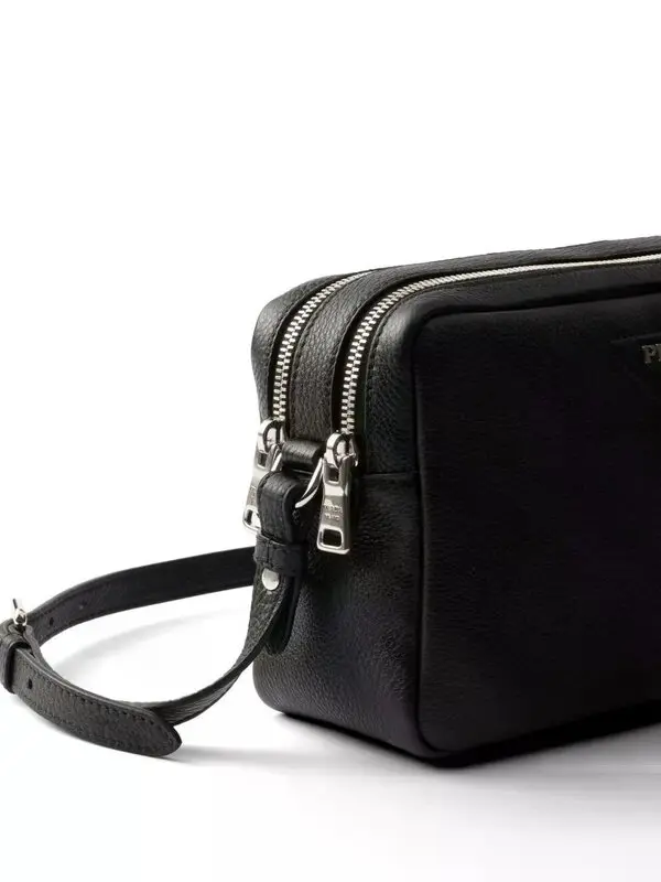 Prada Small Leather Shoulder Bag - Black