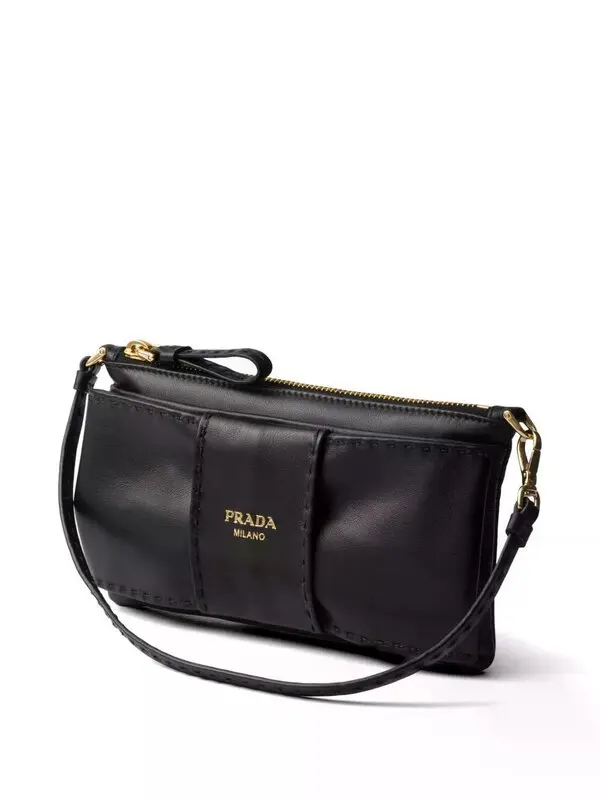 Prada Nappa Leather Zipper Pouch - Black