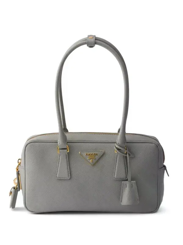 Prada Saffiano Leather Top Handle Bag - Grey