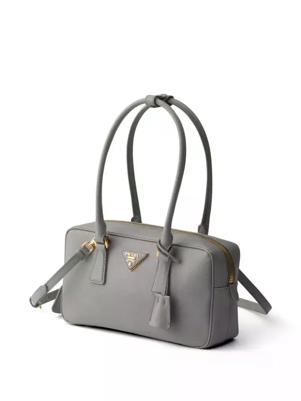 Prada Saffiano Leather Top Handle Bag - Grey