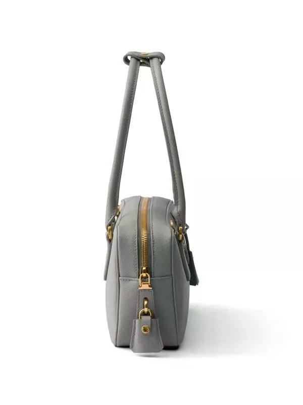 Prada Saffiano Leather Top Handle Bag - Grey