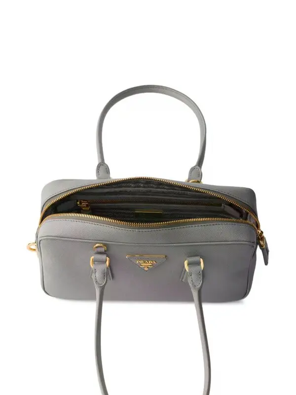 Prada Saffiano Leather Top Handle Bag - Grey