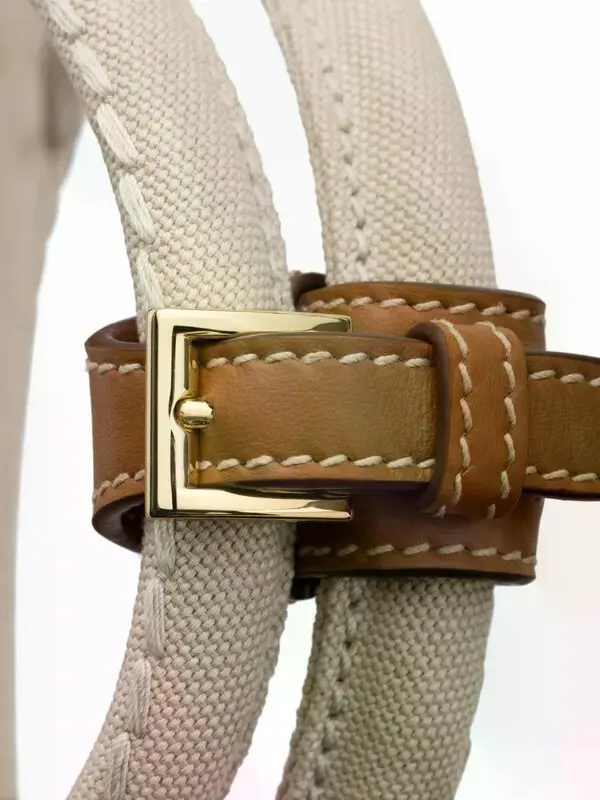 Prada Jardinière Large Cotton Canvas Handbag - Neutrals