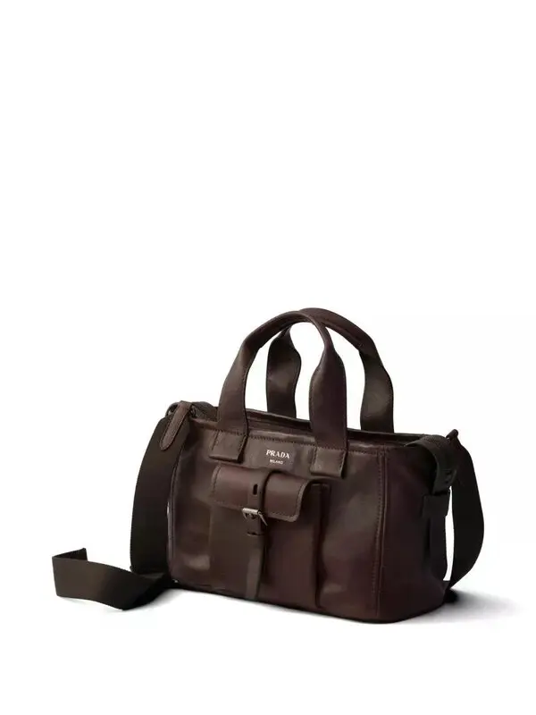 Prada Route Medium Leather Tote Bag