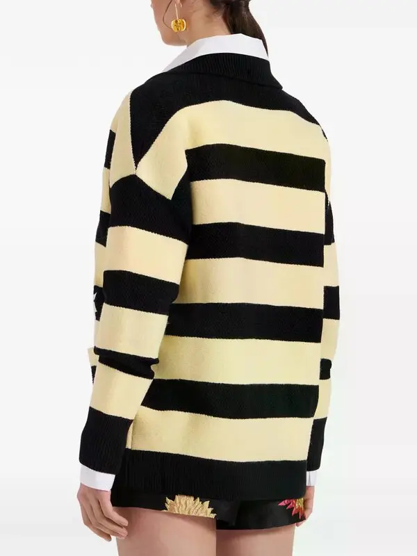 La DoubleJ Derby Striped Wool Blend Cardigan