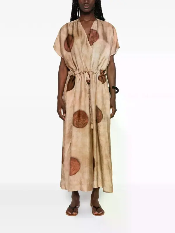 UMA WANG Acre Drawstring Maxi Dress