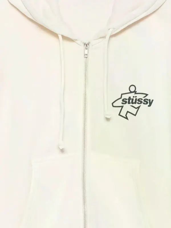 StÜssy Logo Print Zip-up Hoodie