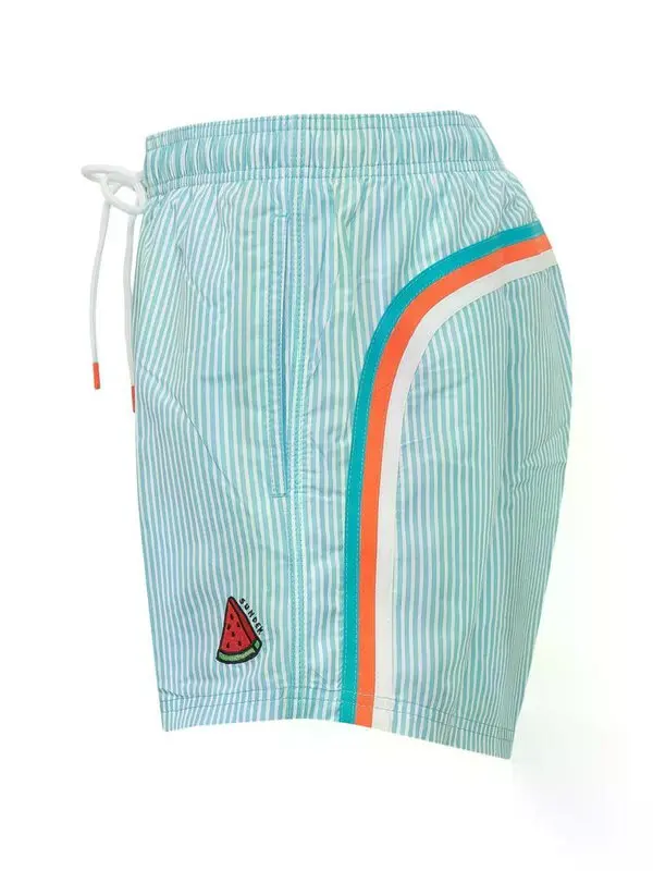 Sundek Striped Logo-patch Swim Shorts