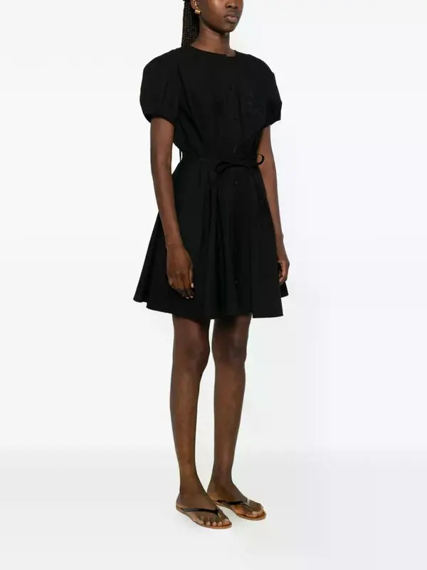 Loewe X Paula's Ibiza Anagram Embroidered Belted Dress - Black