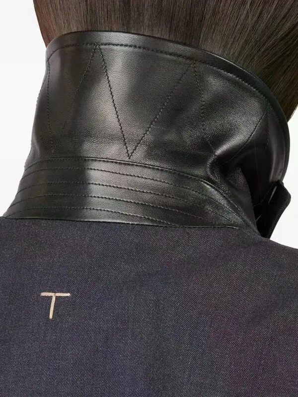 TOD'S Cropped Leather Bomber Jacket