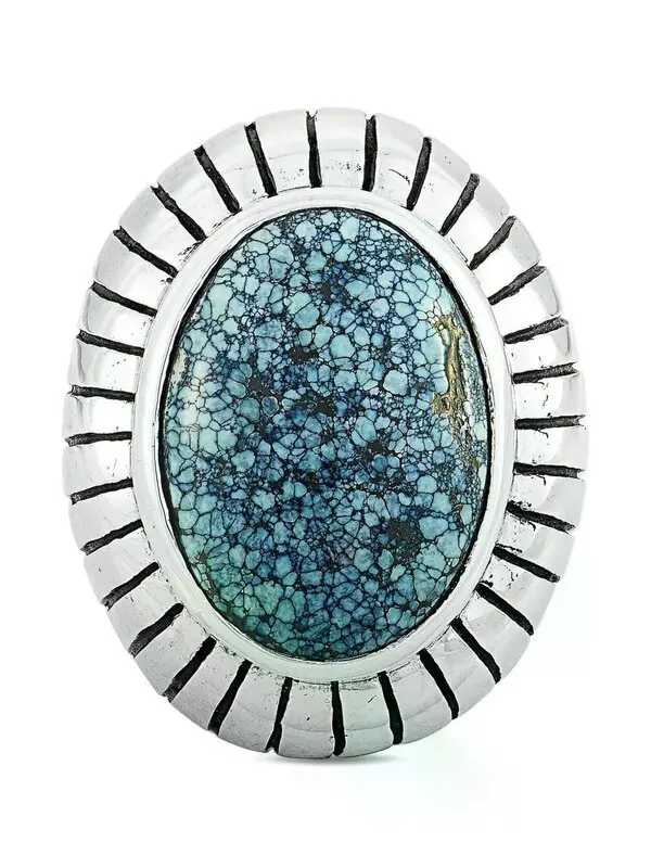 KING BABY STUDIO Turquoise Cabochon Dome Ring - Silver