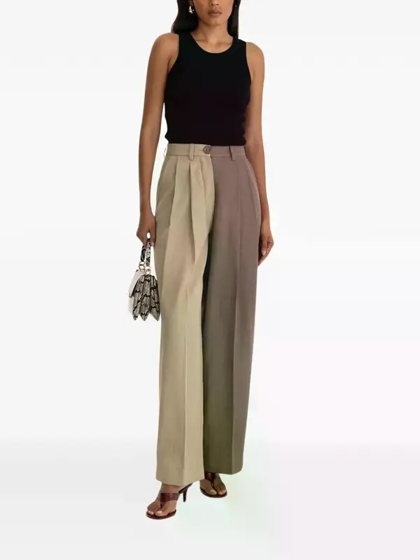 Bouguessa Zelda Two-tone Pleated Trousers