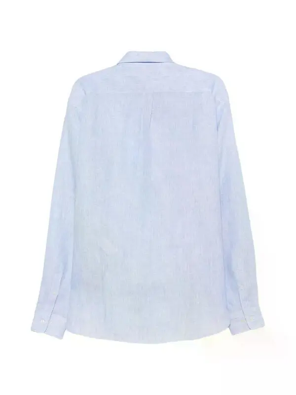 120% Lino Vertical-stripe Chest-pocket Shirt