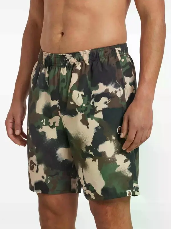 A BATHING APE Camouflage Cotton Swim Shorts