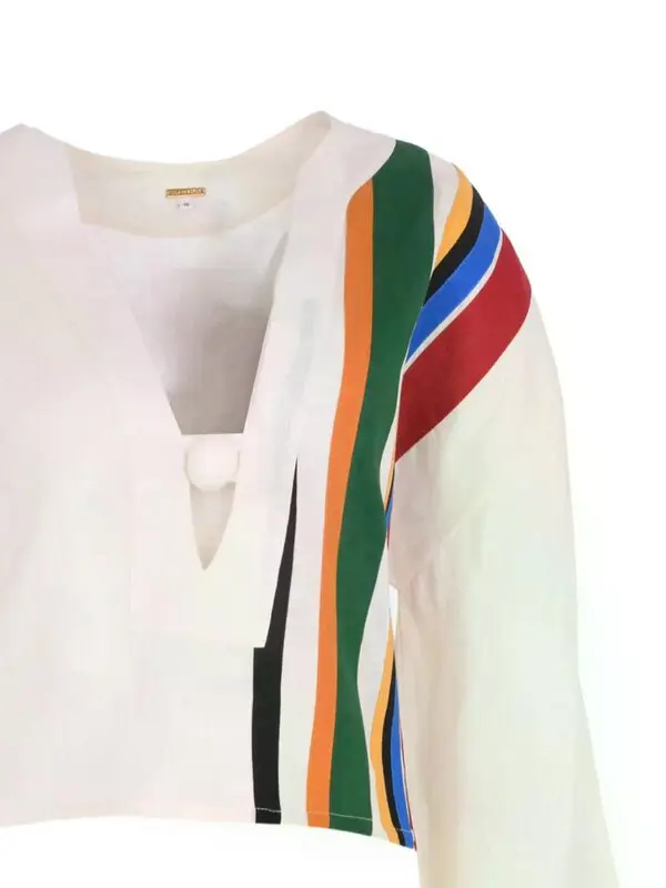 CALA DE LA CRUZ Striped Kimono-sleeve Top