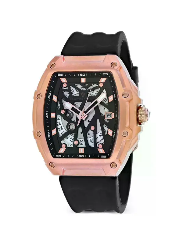CHRISTIAN VAN SANT Odyssey Skeleton Dial Automatic Watch - Black