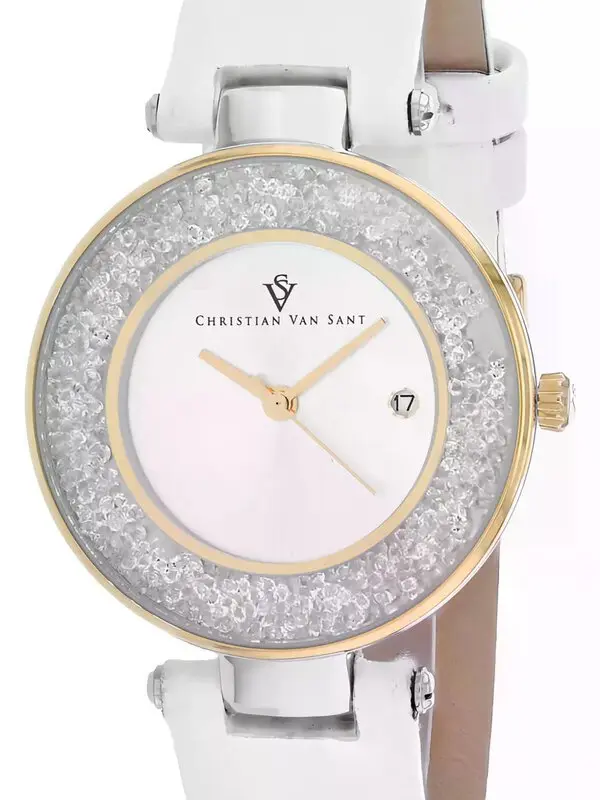 CHRISTIAN VAN SANT Dazzle 34mm Watch With Crystal-embellished Bezel - Silver