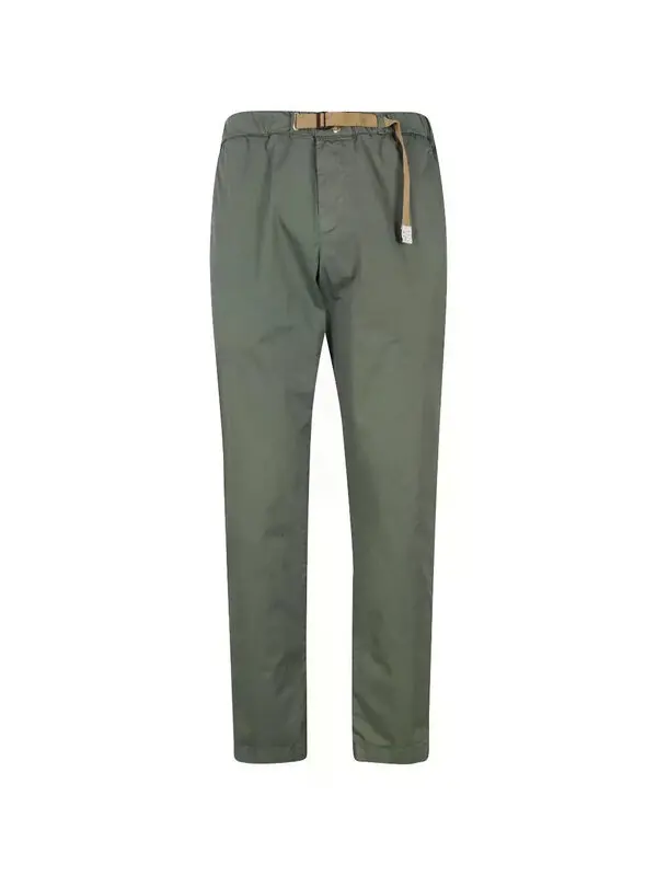WHITE SAND Belted Elasticated-waist Trousers - Green