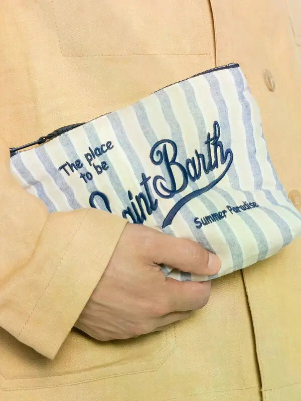 MC2 SAINT BARTH Aline Striped Clutch Bag