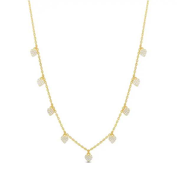 SHYMI Pave Heart Drop Layering Necklace - Gold