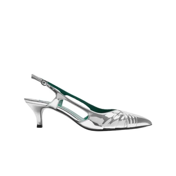 FLORRIE Maude 50mm Slingback Pump - Silver