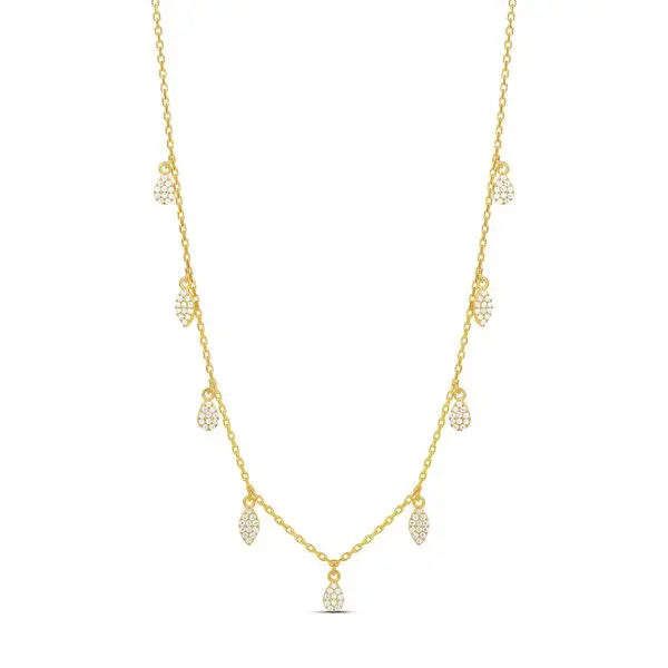 SHYMI Pave Marquise Drop Layering Necklace - Gold