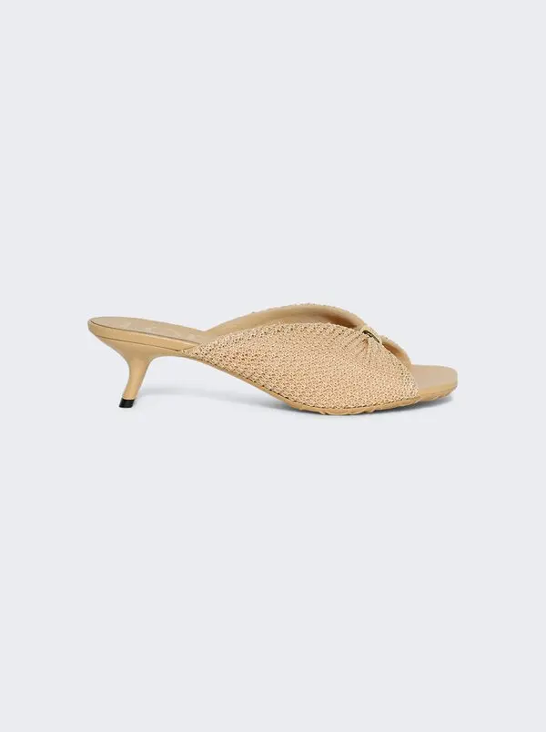 Loewe Pebble Soft Slide Mules - Natural
