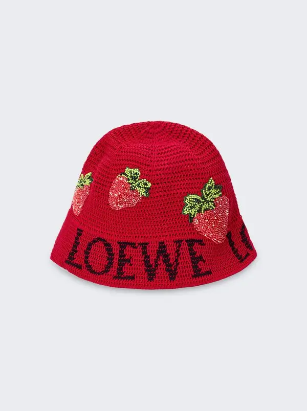 Loewe Strawberry Bucket Hat - Red
