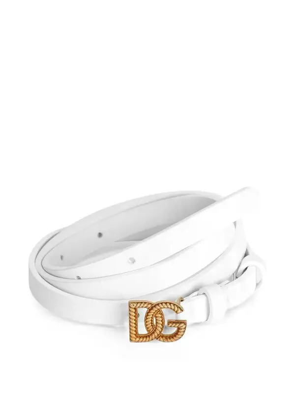 Dolce & Gabbana Calfskin Belt With Dg Logo Buckle