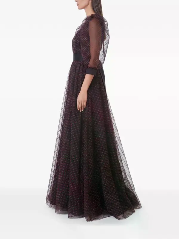 GATTINOLLI BY MARWAN Gattinoli Marwan Polka-dot Gown Dress - Black