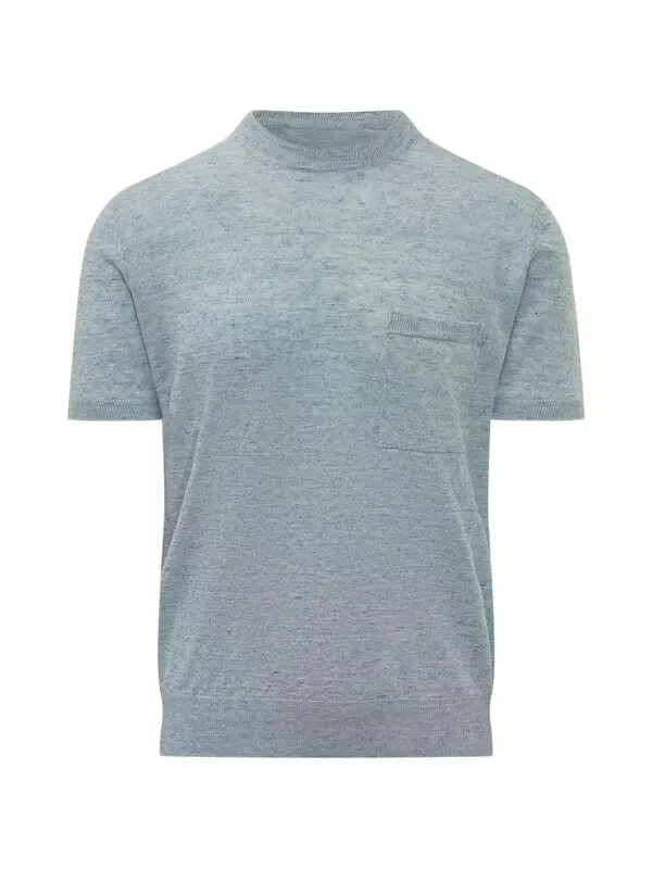 AMARANTO Chest-pocket Short-sleeve T-shirt - Blue