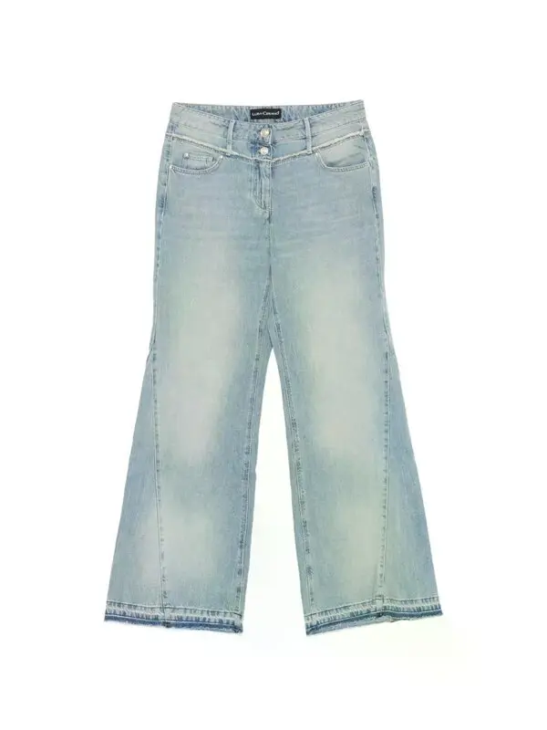 LUISA CERANO Panelled Jeans With Frayed Edges - Blue