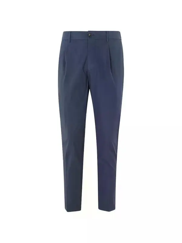 BE ABLE Pleated Tapered-leg Trousers - Blue