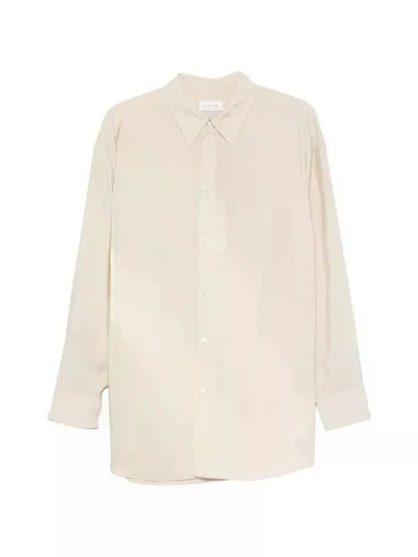 LEMAIRE Tie-neck Long-sleeve Shirt - Neutrals