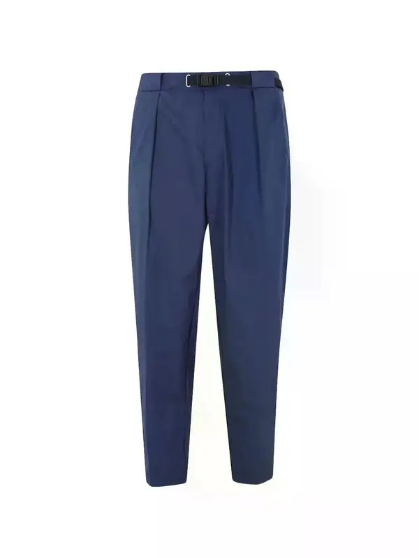 WHITE SAND Belted Pleated Trousers - Blue