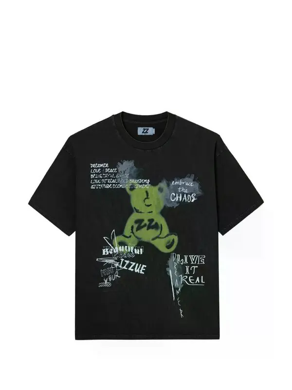 Izzue Graphic-print Cotton T-shirt - Black