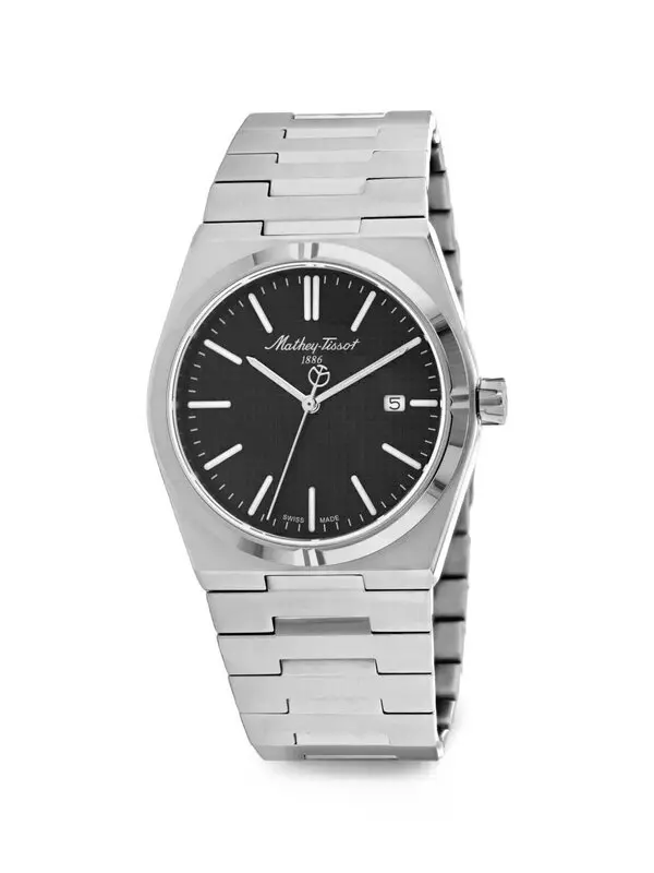 MATHEY TISSOT Zeus 41mm Stainless Steel Watch - Black